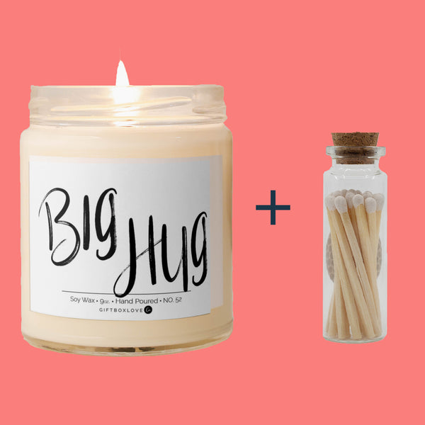 Big Hug Candle (Vanilla) + Bottle of Matches - giftboxloveco